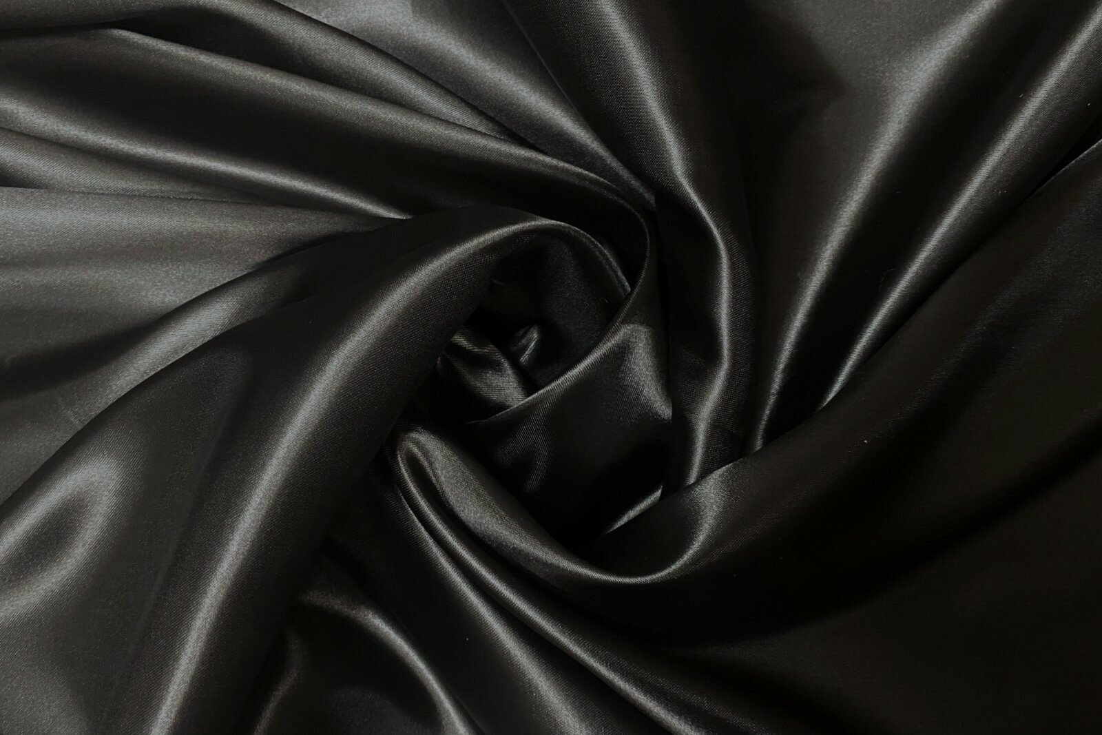 Ткань Атлас черный, 110 г/пм, ш138см, 0,5 м