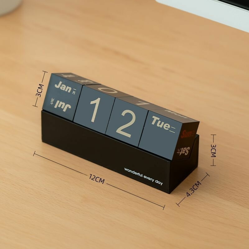 Минималистичный пластиковый календарь для стола, креативный вечный календарь, настольный орнамент, реверсивный оптовый квадратный календарь