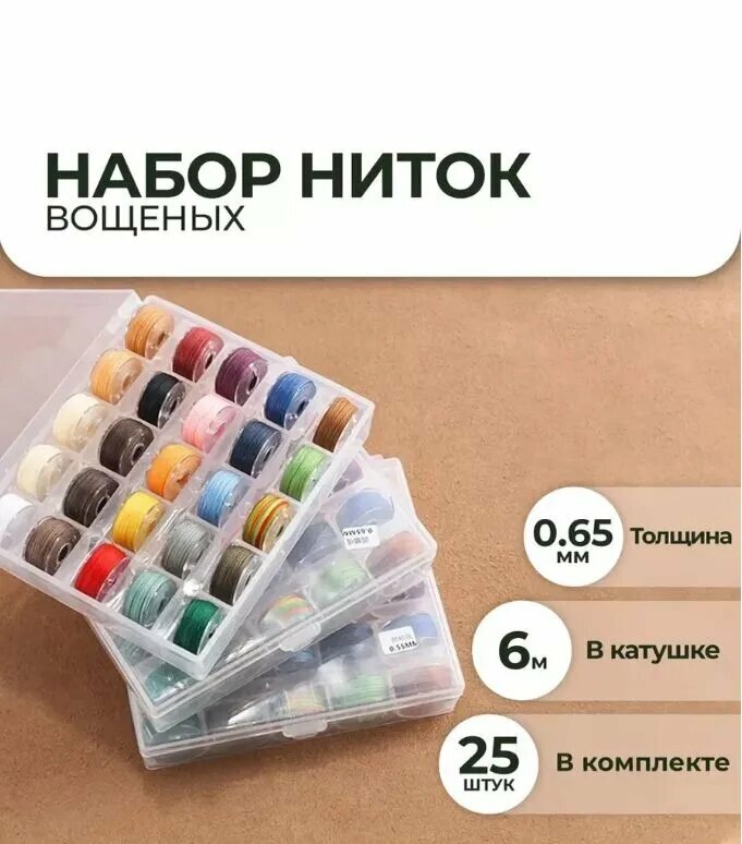 Набор вощеных ниток для кожи