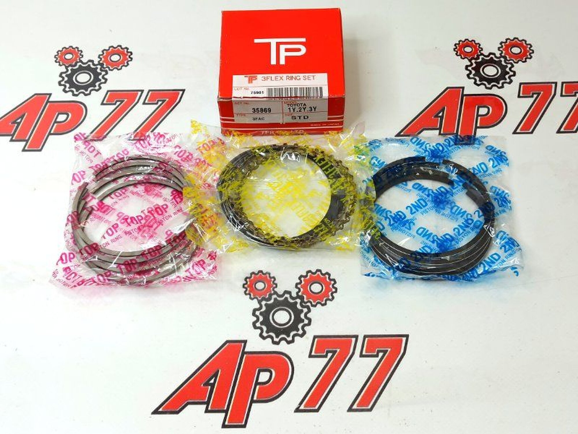 Кольца поршневые TPR, для автомобилей Toyota 1Y, STD, TP35869