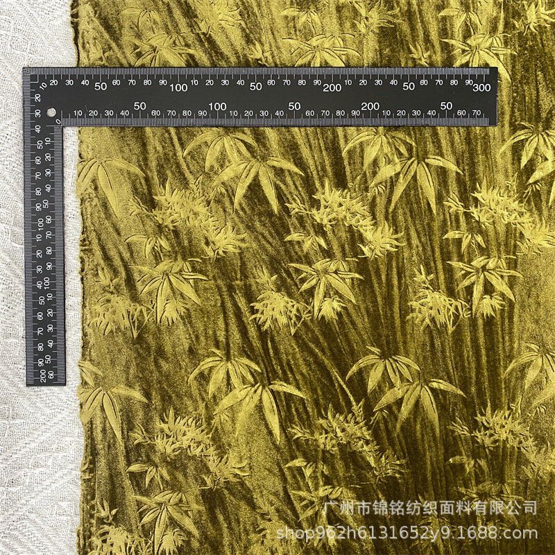 Новая китайская стильная ткань с тиснением бамбуковых листьев, бархатная ткань для осенне-зимнего ручного вязания, ткань для ретро-платья чеонгсам ханфу