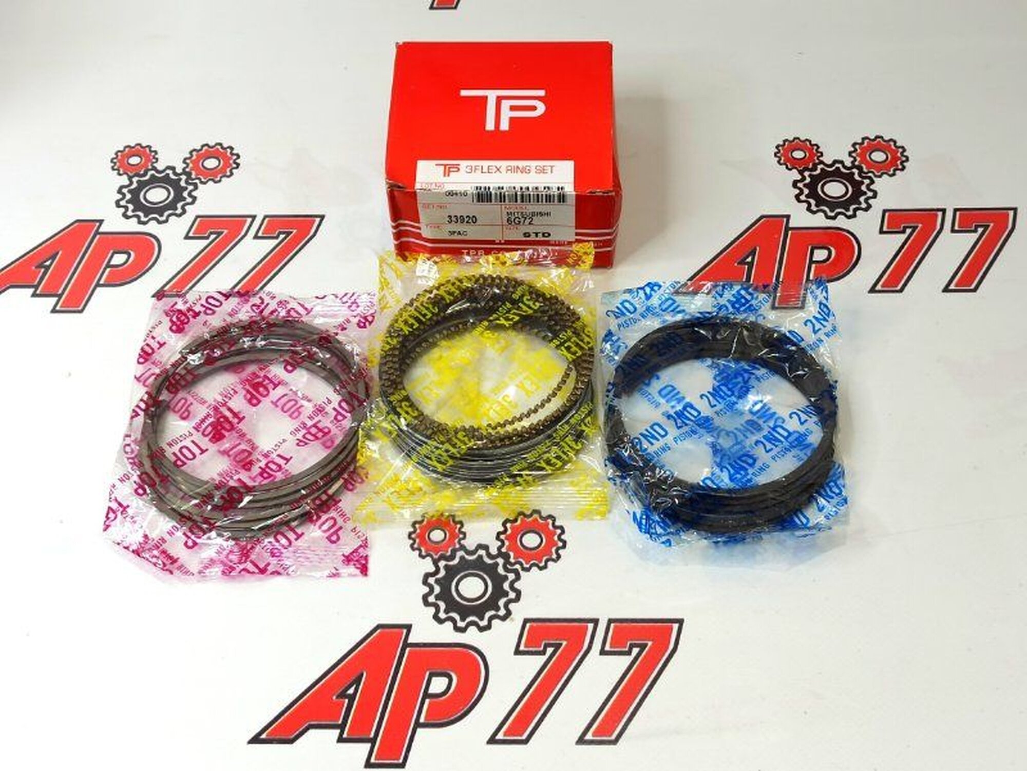Кольца поршневые Mitsubishi 6G72, STD, TP, 33920, для автомобиля