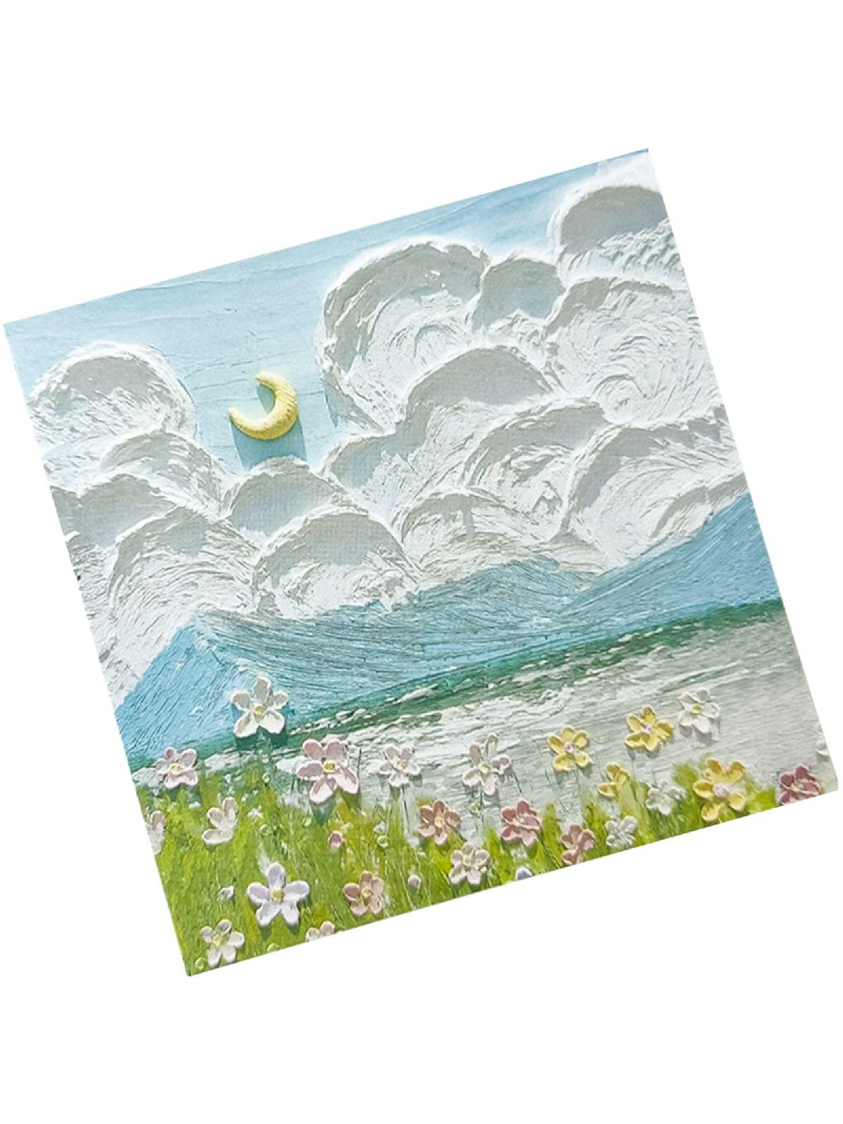 Самоклеящиеся блокноты для заметок, пейзаж масляной живописи, блокнот для девочек