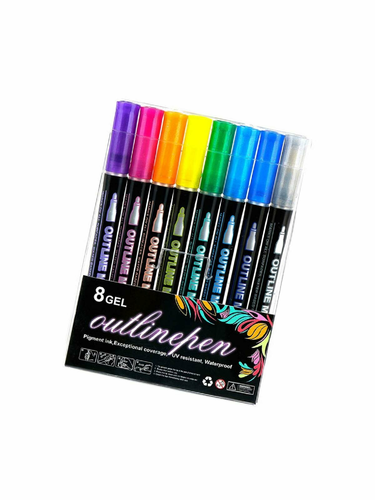 Двухлинейные фломастеры с металлическим блеском, плавно перетекающие для детских поделок в подарок