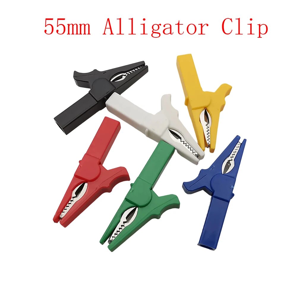 Щипковые зажимы крокодилы 6 шт, 55 мм, для мультиметра