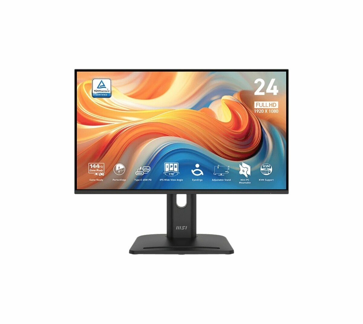23.8" Монитор MSI Pro MP245PHG E14, 1920x1080, IPS, 144Гц, 1хHDMI, 1хDP, черный [9s6-3pe69m-014]