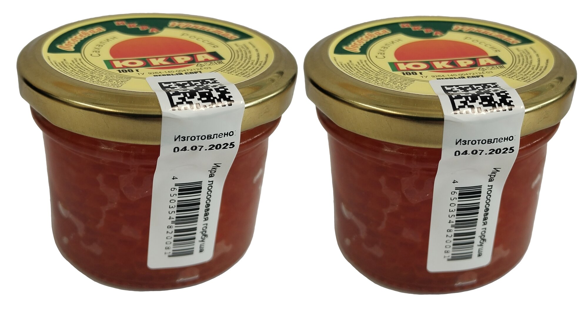 Икра горбуши лососевая 100 гр -2 шт