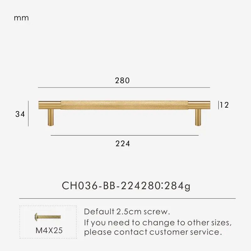 Nurlin латунные ручки для шкафов 500 мм золотисто-черные CH036-BB-224280