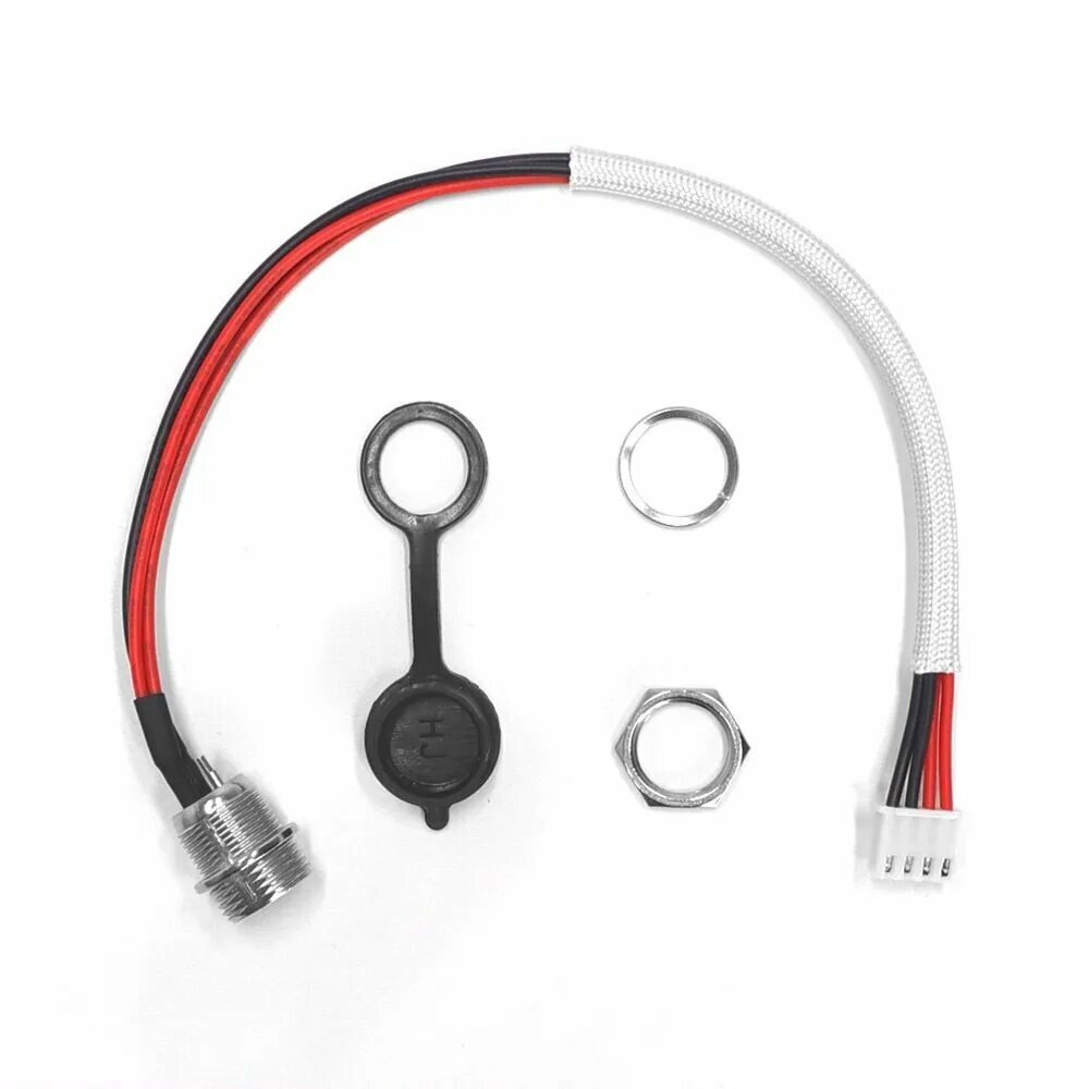 Гнездо зарядки с заглушкой / Кнопочный выключатель, для Гироскутер / электросамоката (3 pin 3 полюсный 2 проводный)