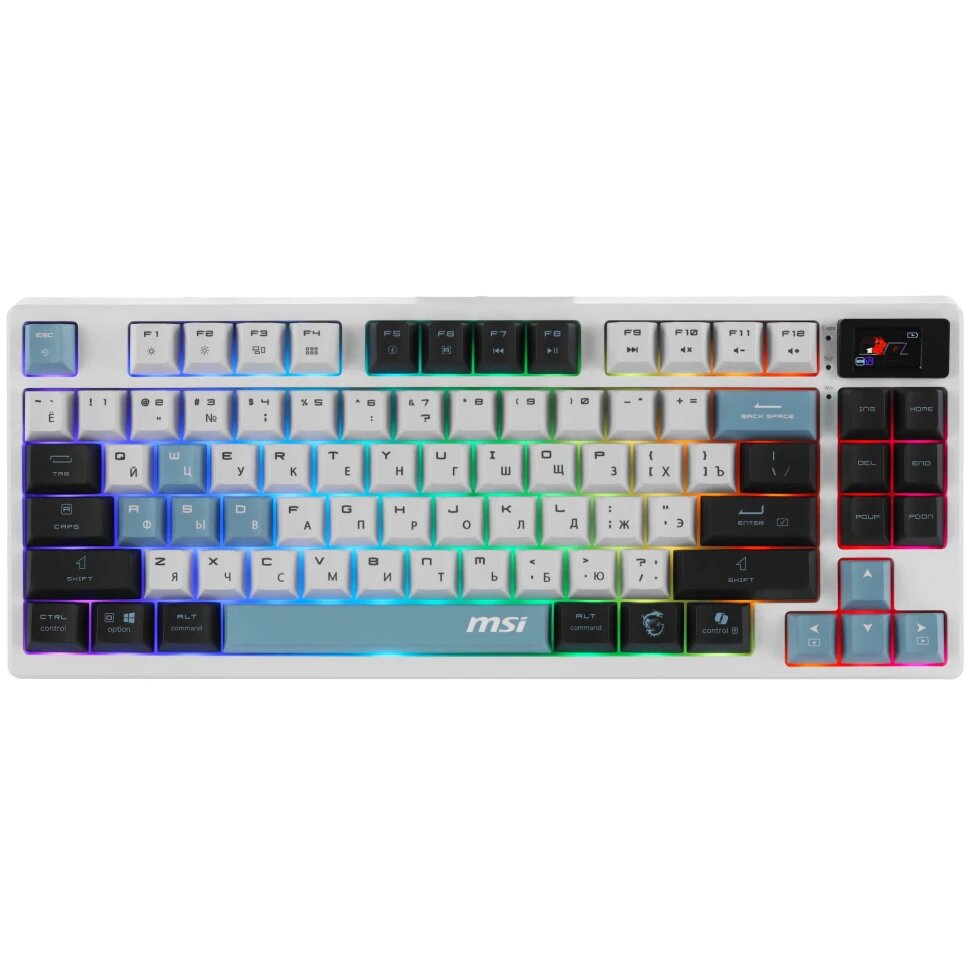 Клавиатура проводная + беспроводная MSI FORGE GK600 TKL Wirelss Sky