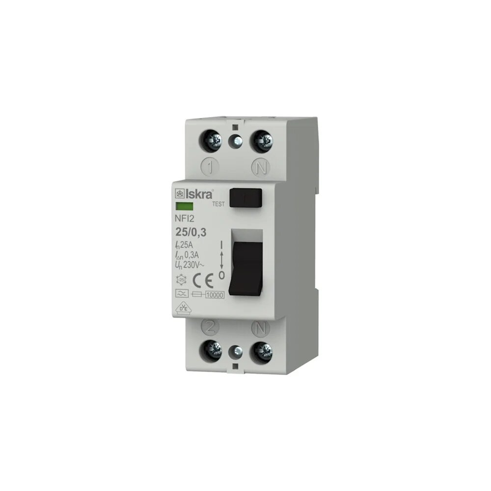Устройство защитного отключения УЗО Mean Well Iskra NFI2-250,3 00237480 модульный тип установка на DIN‑рейку защита