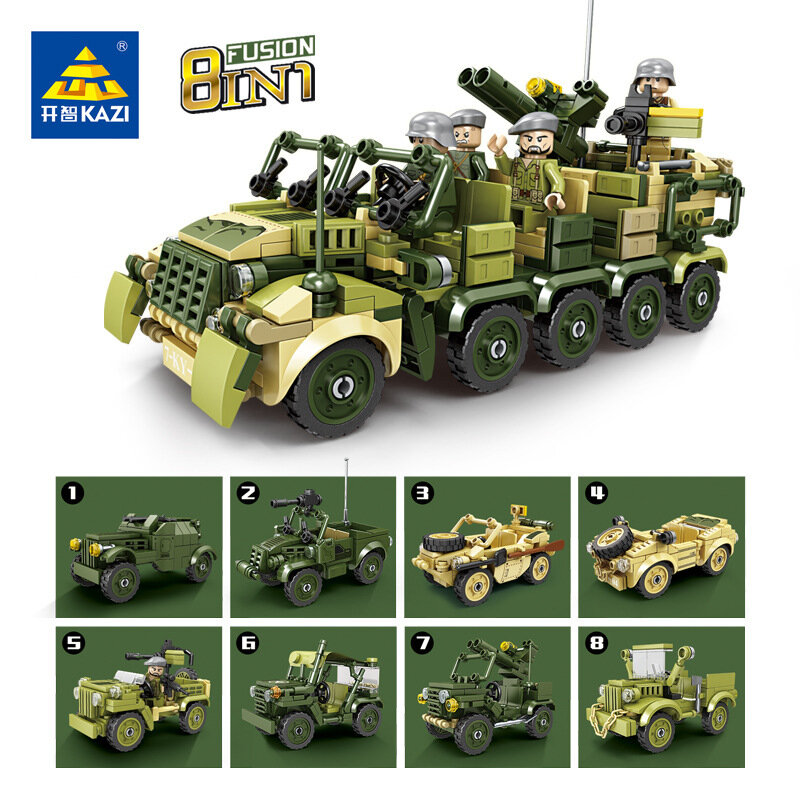 Кайчжи строительные блоки животный мир жираф кенгуру лиса волк носорог лев сборочная модель детские игрушки для сборки