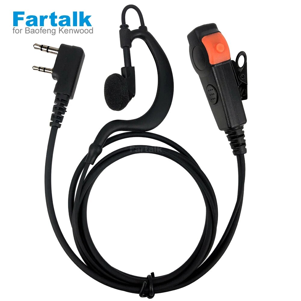 Гарнитура с двойной кнопкой PTT, наушник с микрофоном для Kenwood Baofeng, UV-10R UV-5R UV-82 BF-888s UV-S9 Plus, рация, двусторонняя радиосвязь
