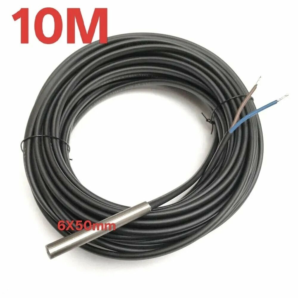 Датчик температуры NTC 10K b3950 универсальный для бойлера косвенного нагрева или теплого пола с кабелем 10 метров