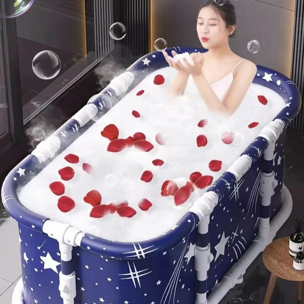 Отдельно стоящая ванна, подходит для домашнего использования, складное ведро для ванны, extra large портативная складная ванна, не требует установки, пластиковая рамка ванны