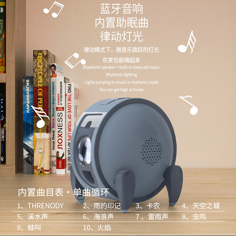 5W Умная Проекторная Лампа с Bluetooth и Проекцией Звездного Неба для Музыки и Атмосферного Освещения