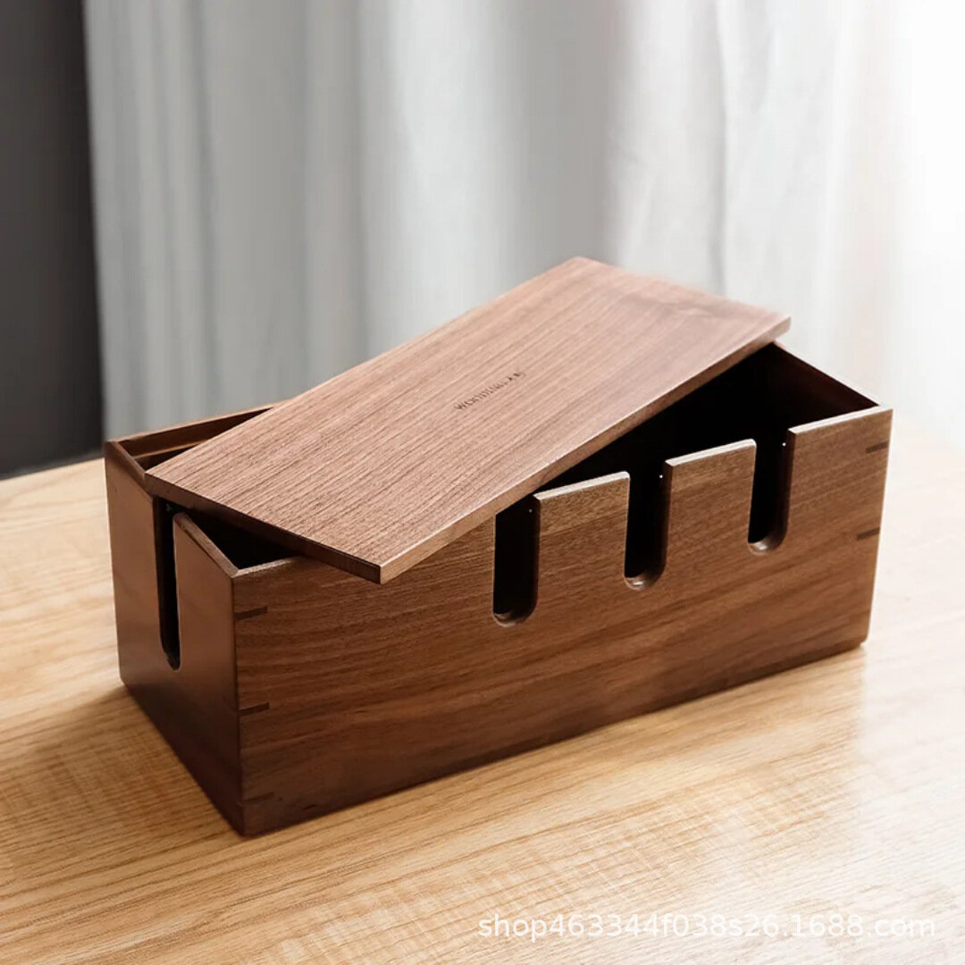 Деревянный органайзер для кабелей, коробка для хранения розеток, коробка для хранения сетевого кабеля, органайзер для розеток в гостиной