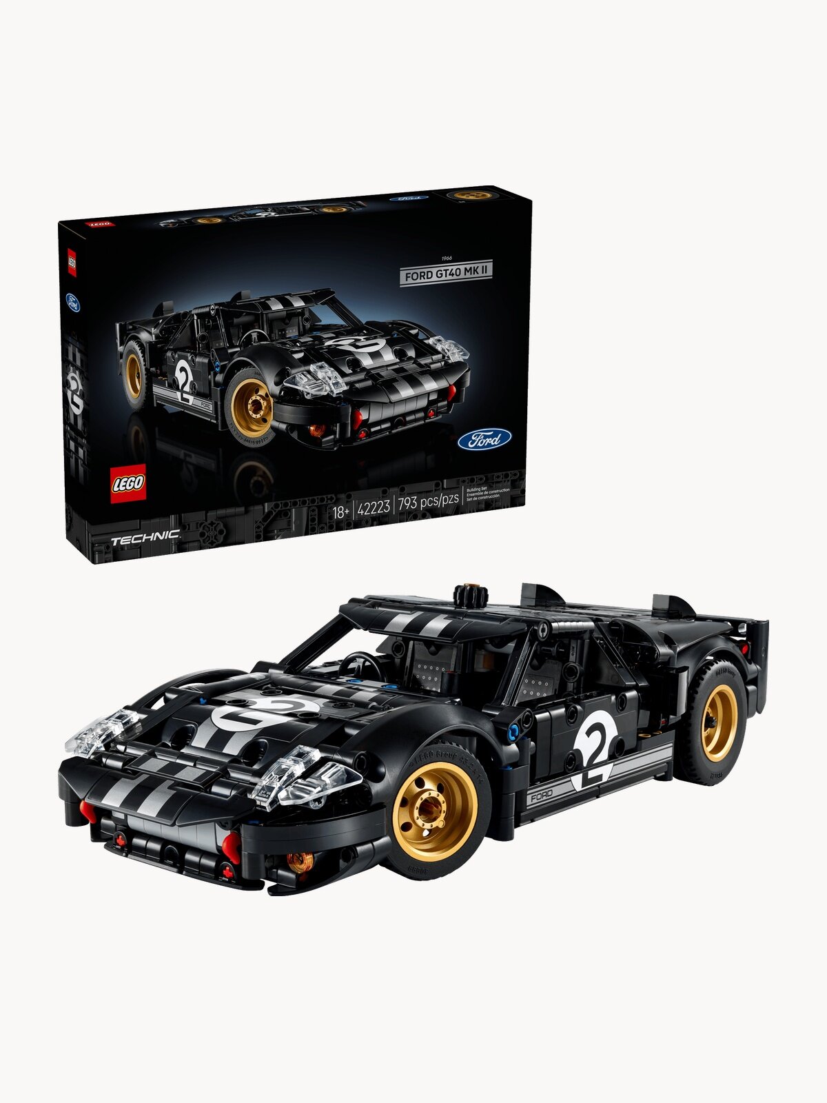 Конструктор LEGO TECHNIC 42223 966 Ford GT40 MKII Race Car Гоночный автомобиль Ford GT40 MKII 1966