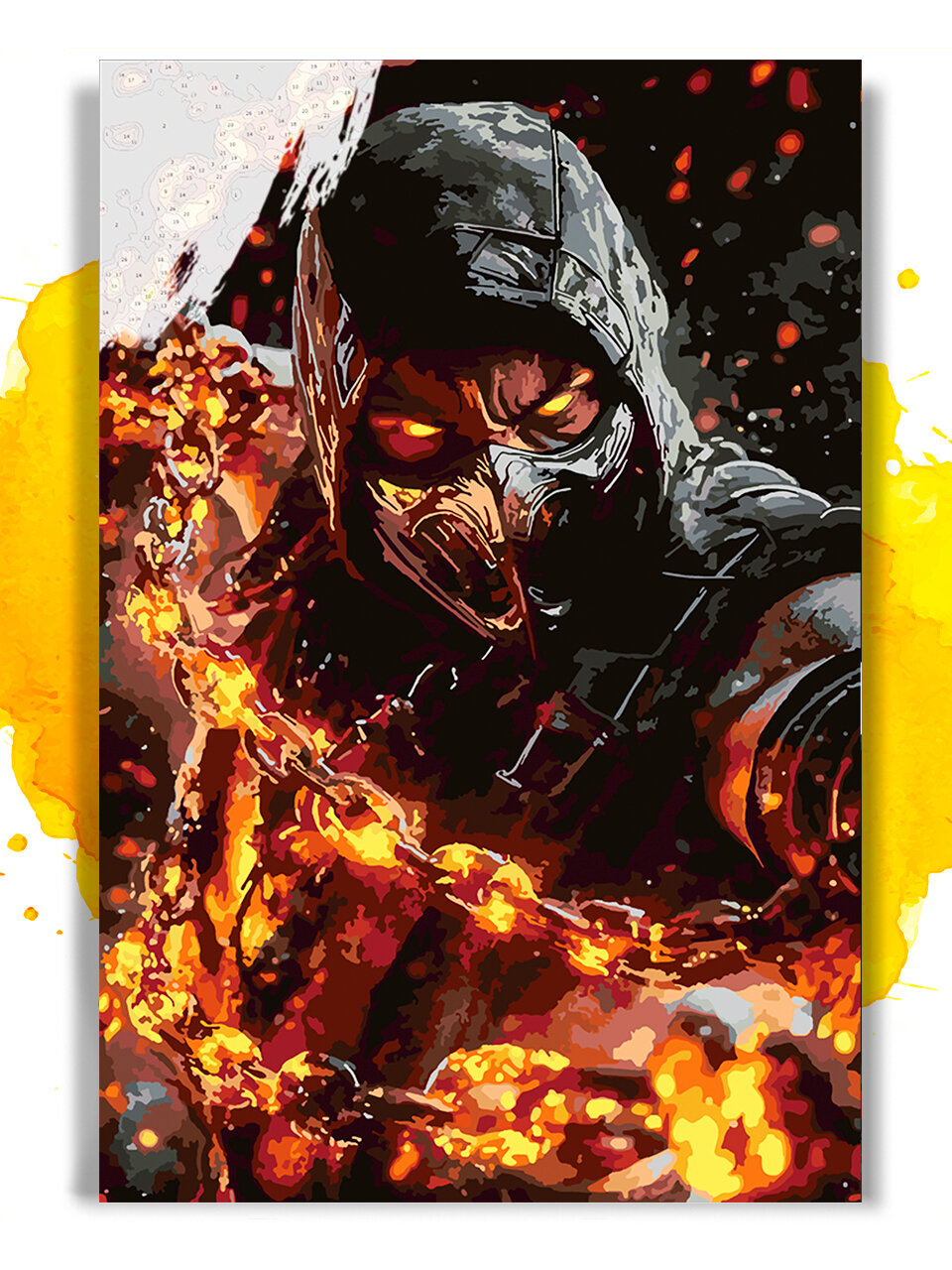 Картина по номерам на холсте Mortal Kombat - Скорпион 2, 40 х 60 см