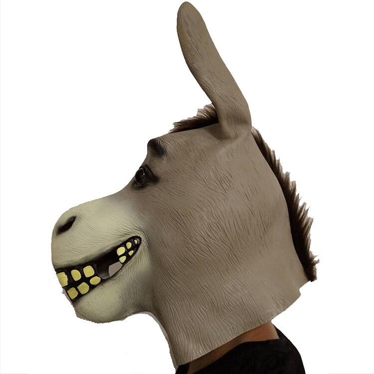 Маска говорящего осла Шрека на святой день 20.26million года, забавный костюм осла, маска головы осла с большим ртом