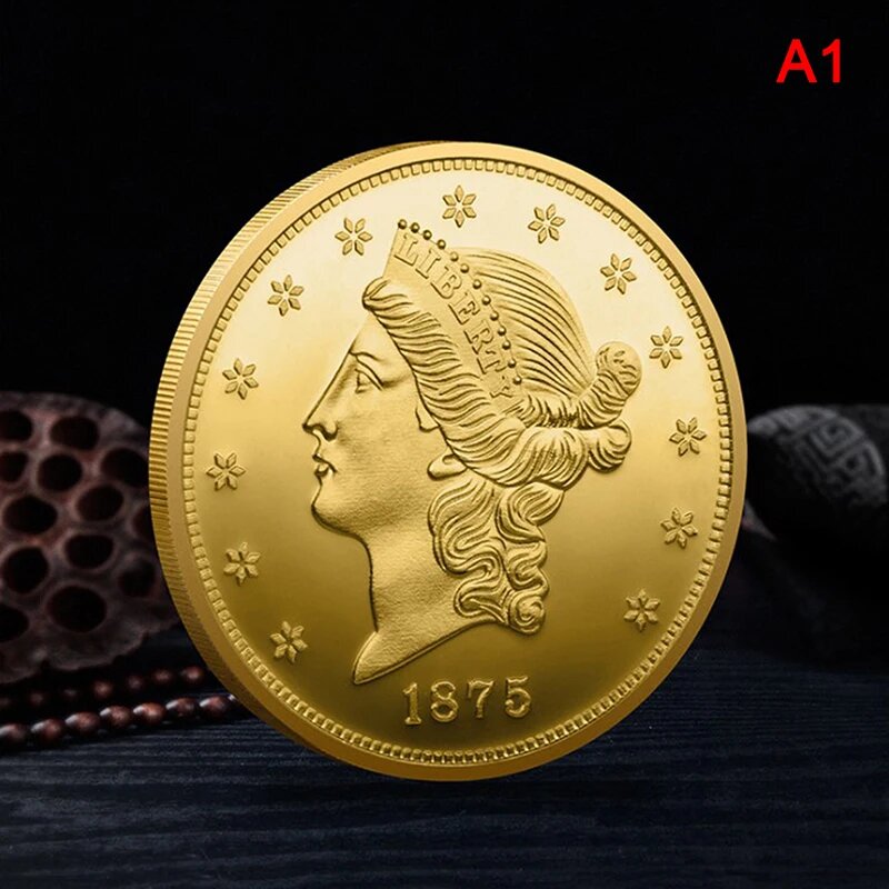 Золотая монета 1875 года Статуя Свободы