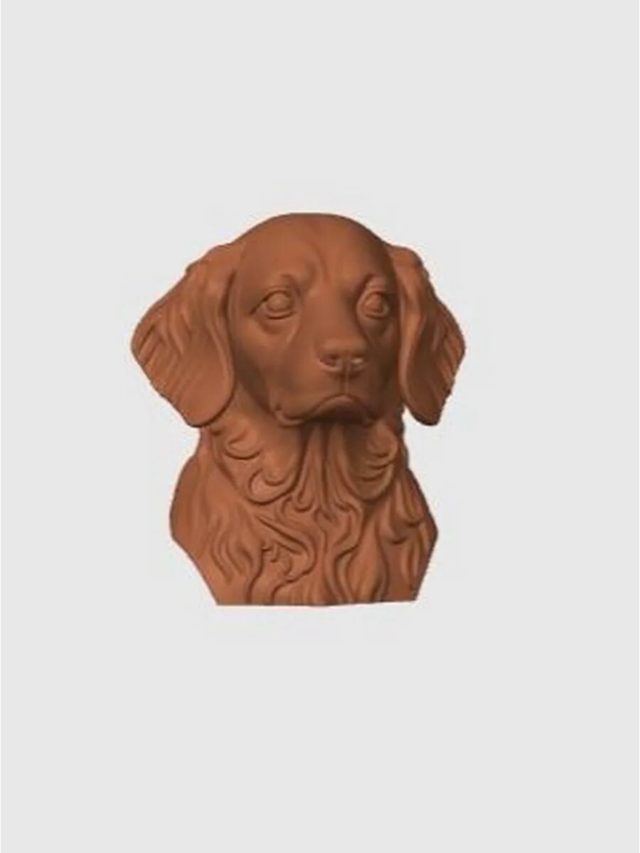 Статуэтка собаки-бретонской спаниель (10см, корич. матал.)