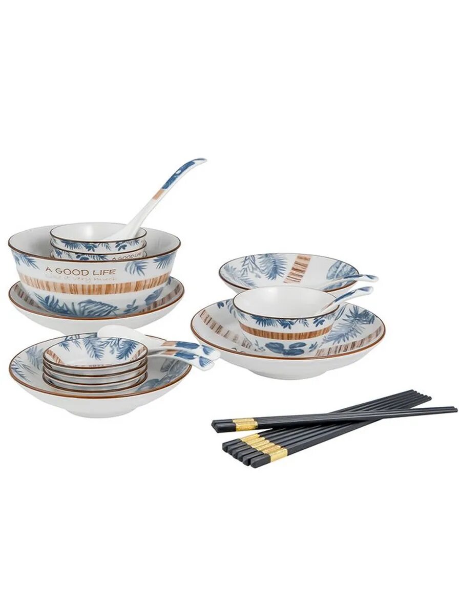 Набор посуды Alina керамика 22 предмета, белый