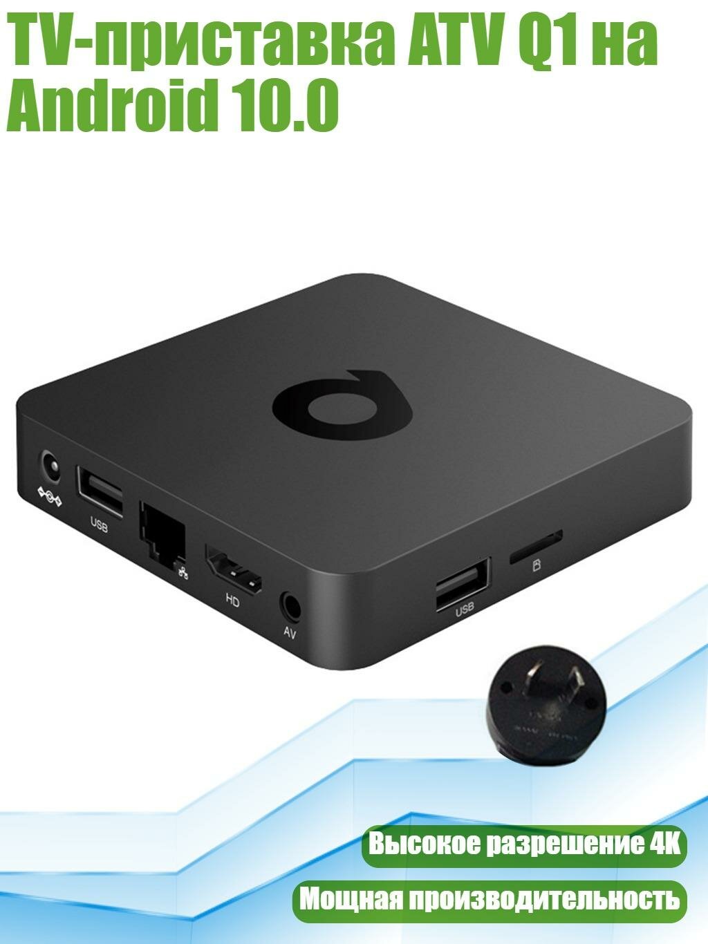 TV-приставка ATV Q1 на Android 10.0, 2G 16G - Вилка AU Plug