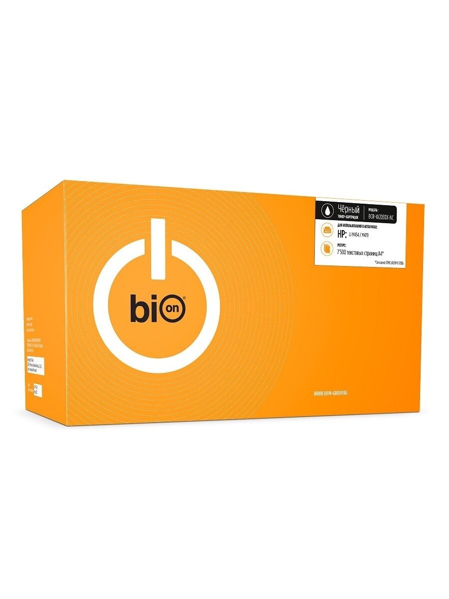 Картридж BION BCR-W2030X-NC W2030X для HP LaserJet Pro M454/MFP M479 (7500 стр.), Черный, без чипа