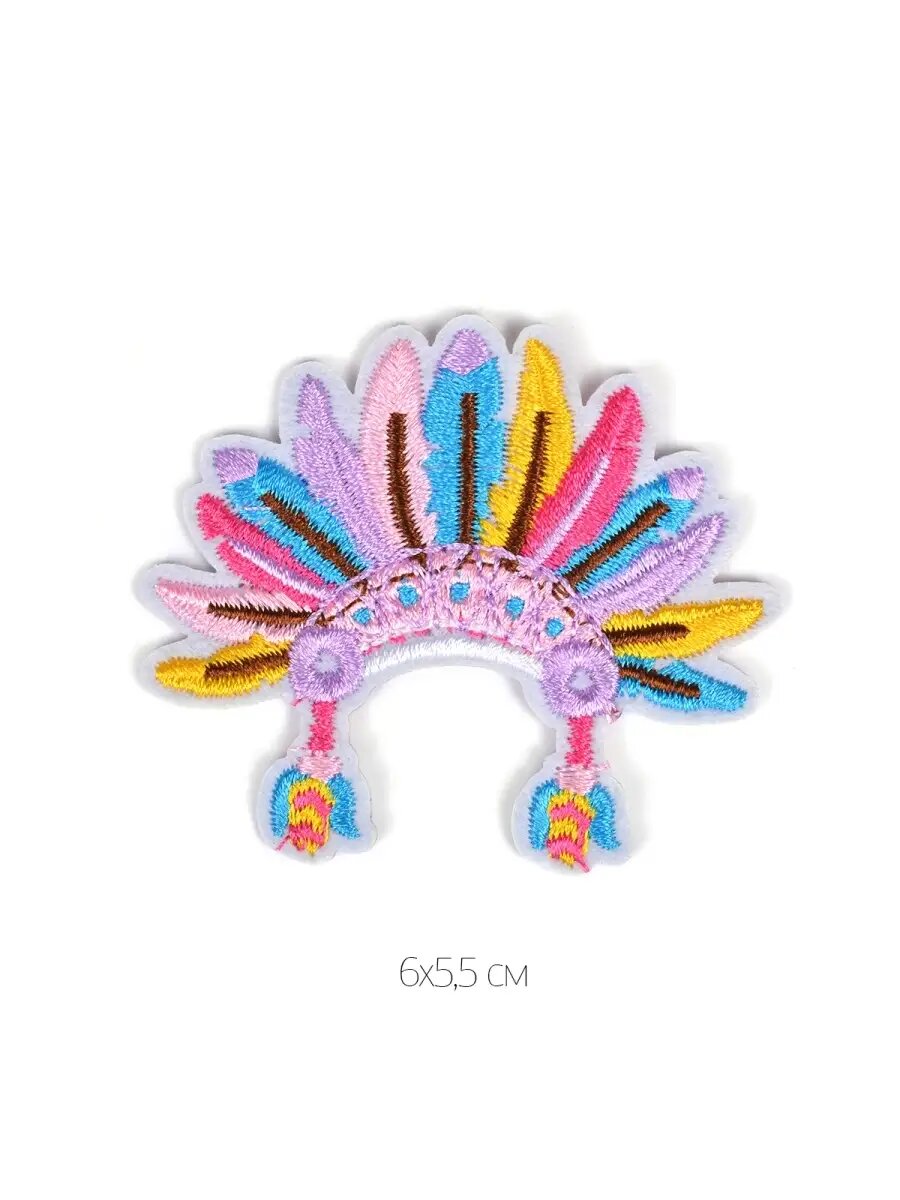 Термоаппликации Перья индейца 6см 10 шт