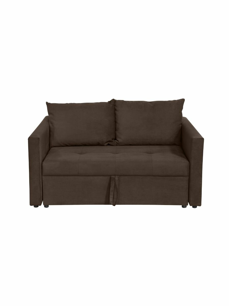 Диван раскладной Сити с подлокотниками 1400 (спальное место 1200*1900), велюр цвет коричневый