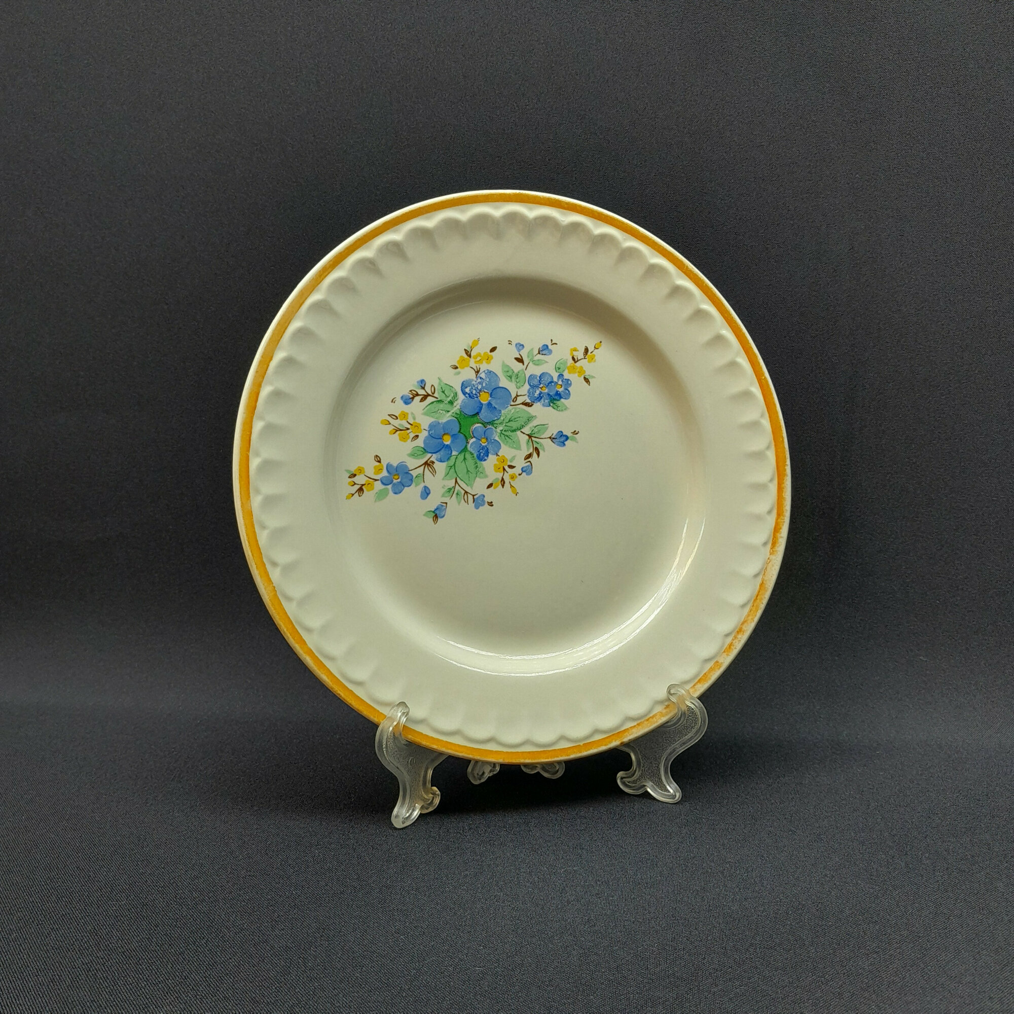 Десертная тарелка Буды, фарфор деколь 20см, винтаж СССР