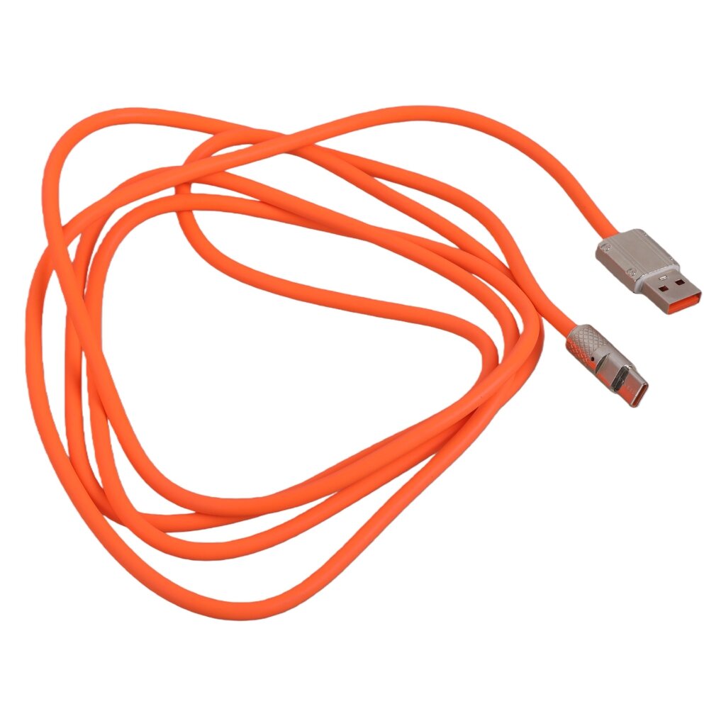 Удлиненный динамический цифровой дисплей мощностью 120 Вт, кабель для сверхбыстрой зарядки Type c, кабель для передачи данных-2 метра-без дисплея оранжевого цвета