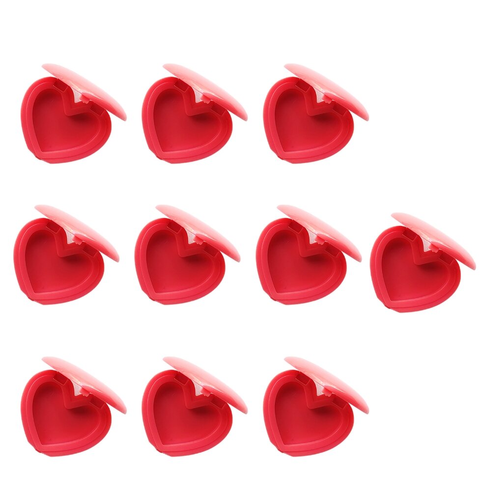 10 штук, футляр для губной помады в форме сердца с зеркальцем-грейпфрут