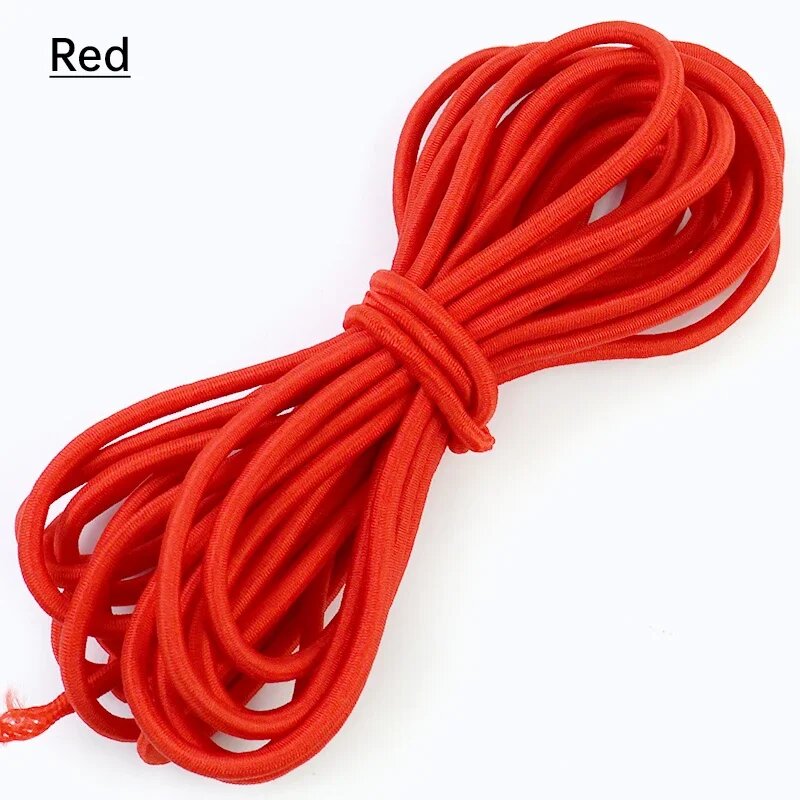 Meetee цветная резинка 5 мм 20/40 м Красный, Red, 20Meters