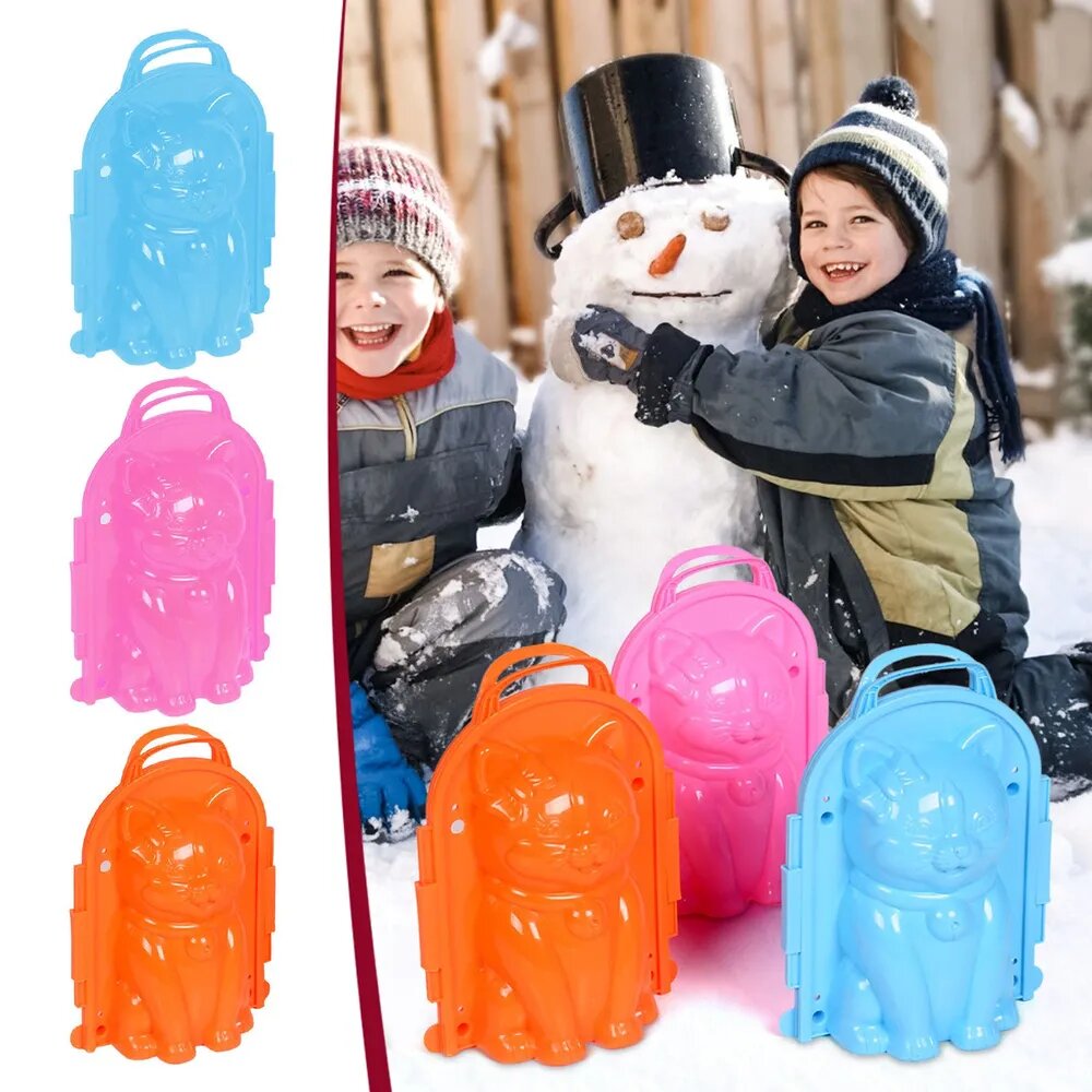 Снежколеп " Модель Котенок". Форма для снега и песка, 1 шт. Игрушки для улицы.