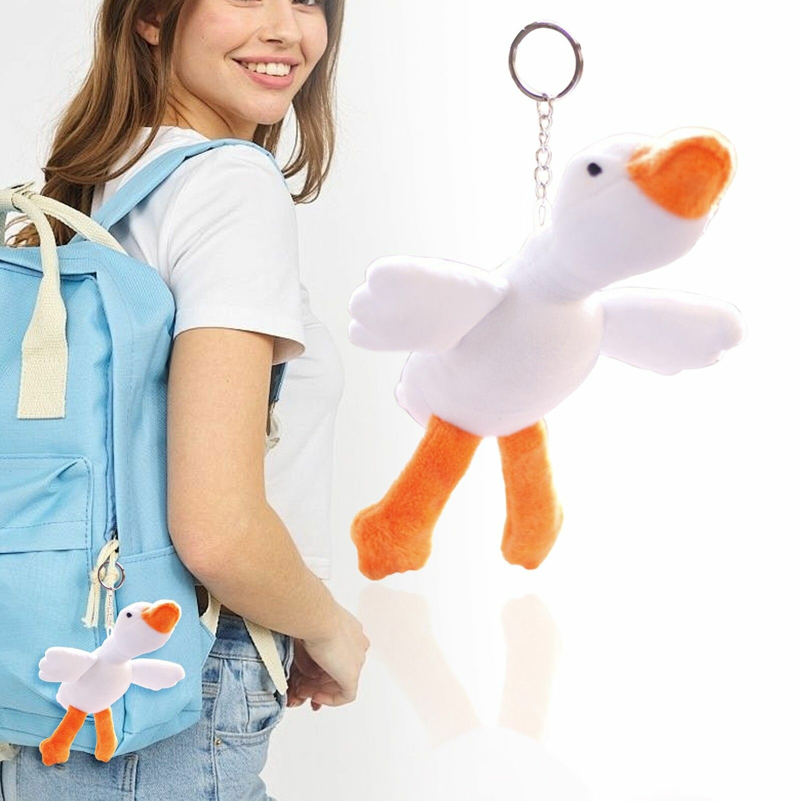 Плюшевая клюшка "Гусь" (разные цвета) Брелок для рюкзака, Милый сувенир, Подарок для детей