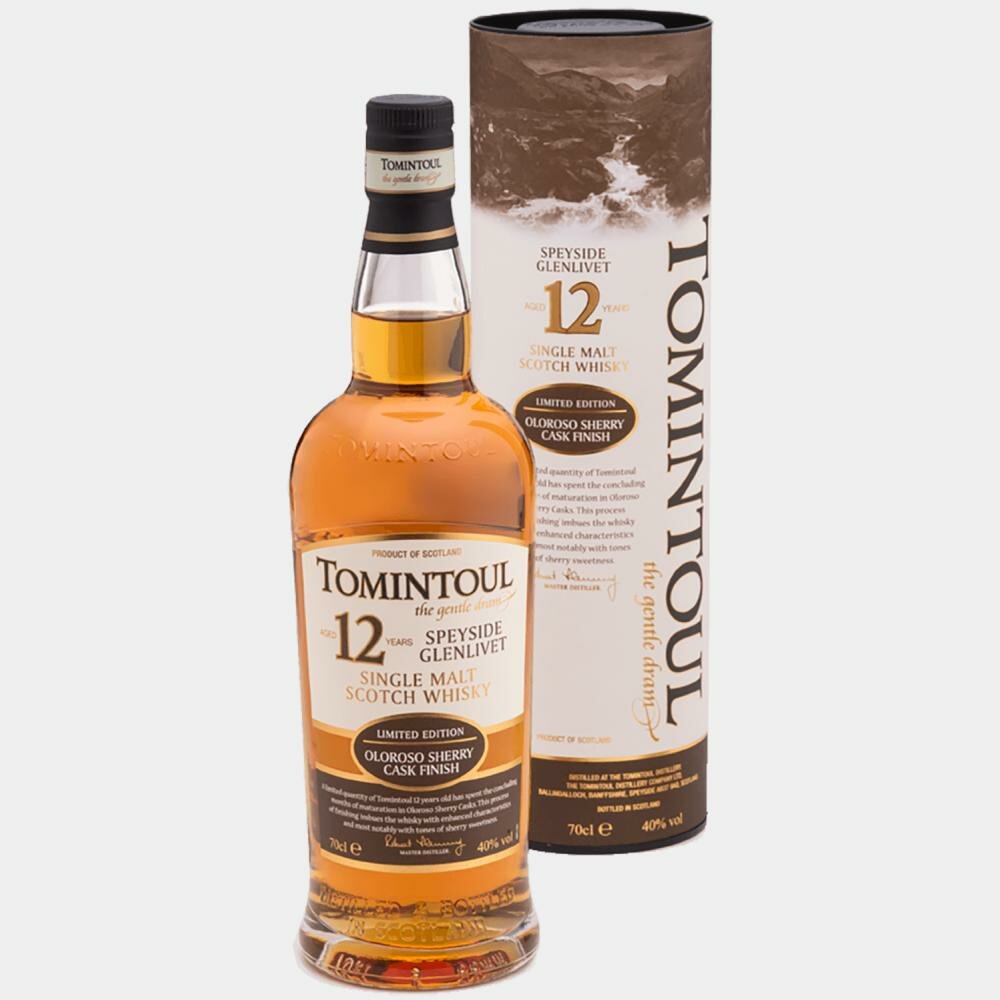 Tomintoul Speyside Glenlivet Oloroso Sherry Cask Finish Single Malt Scotch Whisky 12 y.o. (gift box)