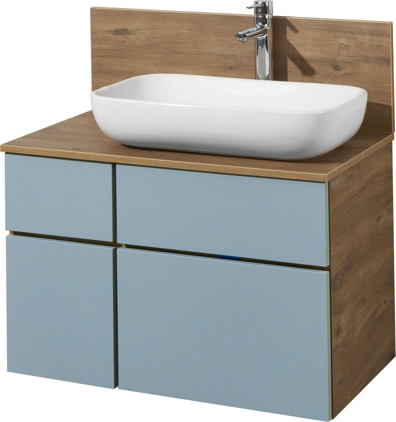 Тумба под раковину Акватон Мишель 80 см тёмное дерево / бирюзовый 1A256801MIX30