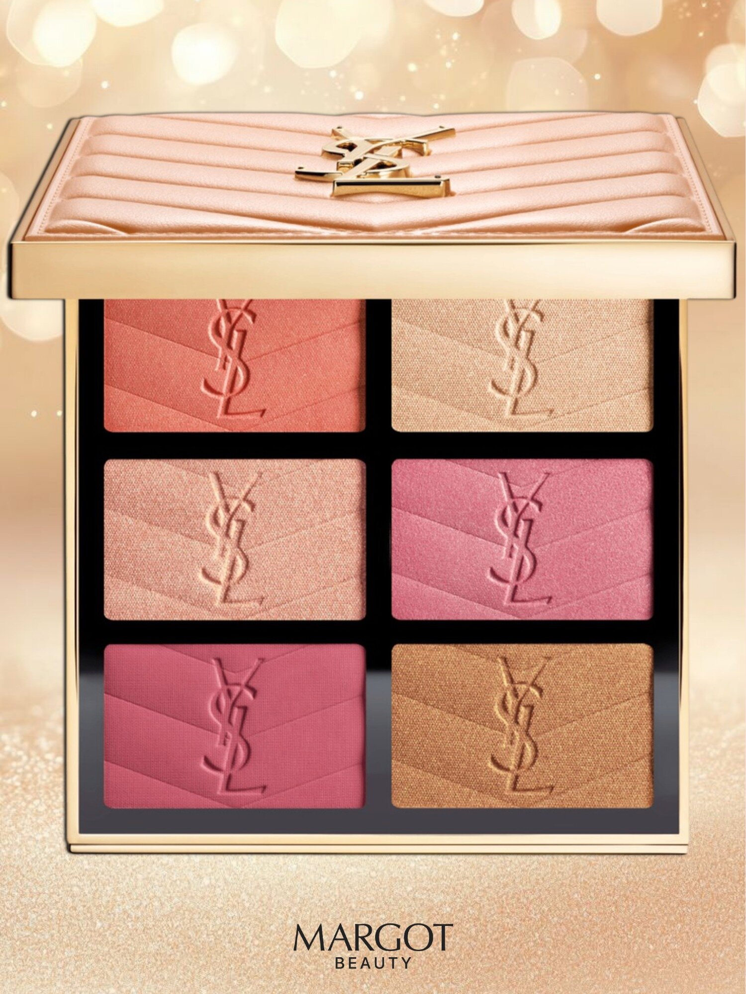 Палетка YSL Golden Oasis, румяна и хайлайтеры, 6 оттенков, оригинал