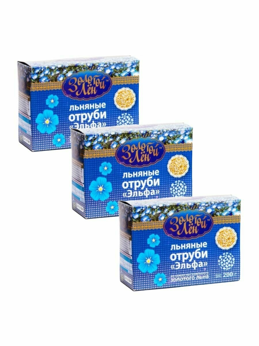 Отруби льняные "Эльфа"Золотой лен" 200 г. 3 шт