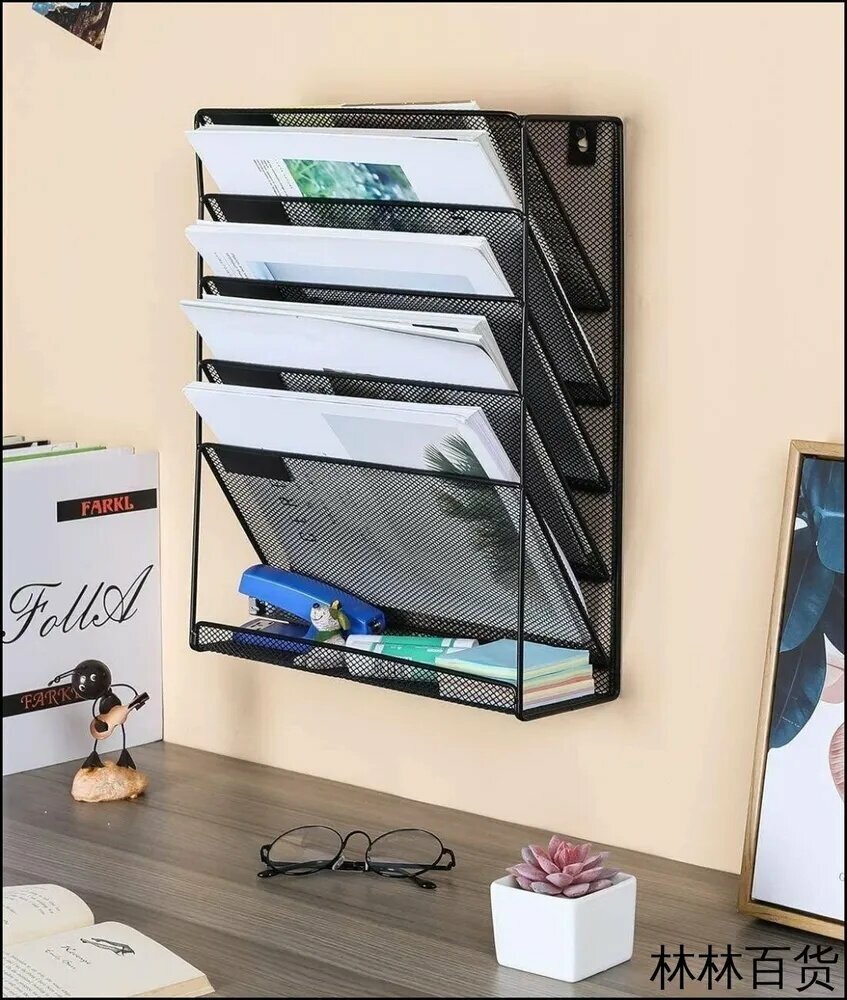 Органайзер для канцелярии 6 уровней вертикальный, Лоток для бумаг металлический, подставка канцелярская А4