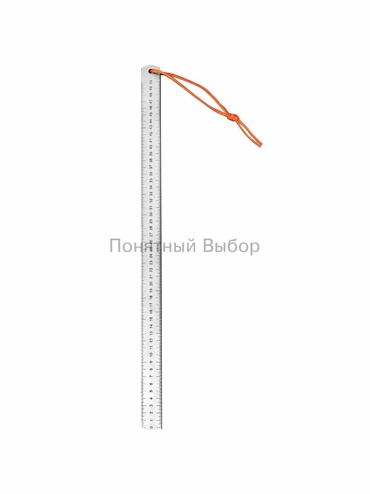 Утолщенная стальная линейка 50 см - 4MM