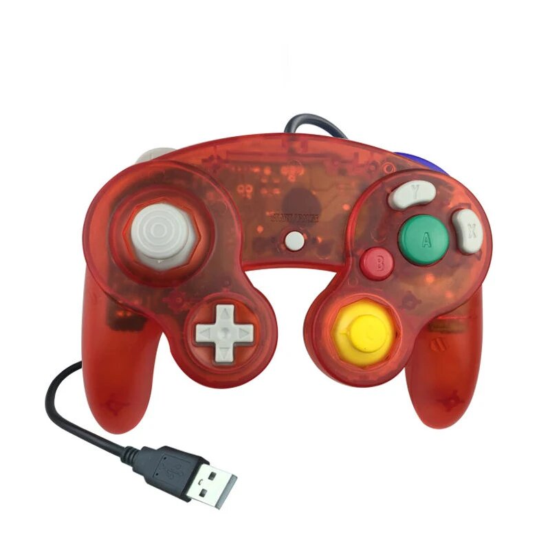 Прозрачный геймпад FUcopales для Nintendo 64, Clear red USB