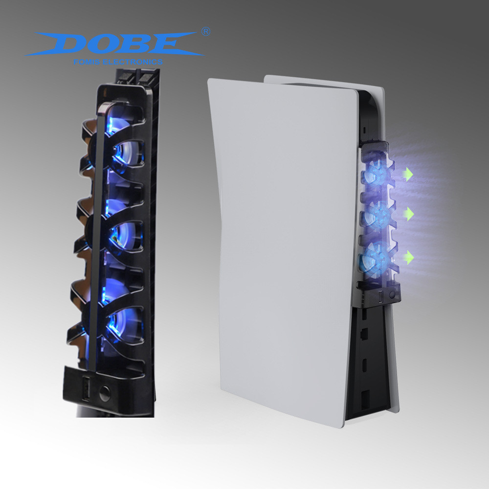 Охлаждающая станция DOBE, для PlayStation 5, с тремя вентиляторами, черное