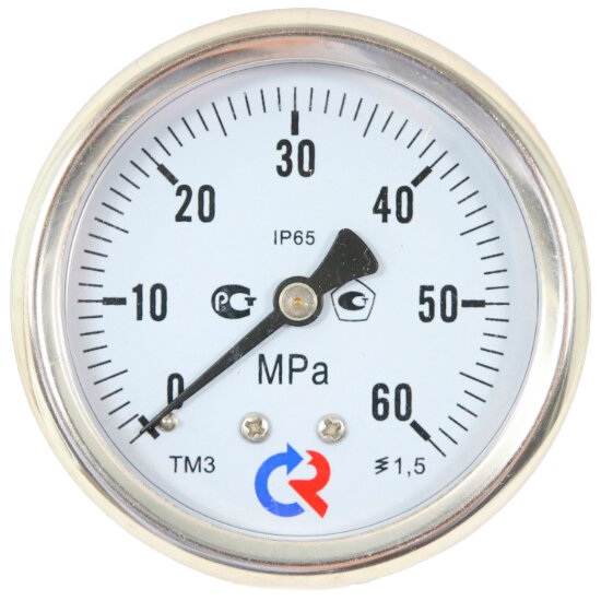 Манометр осевой Росма ТМ-320Т.00 (0-25МПа) G1/4 1.5 виброустойчивый (готовый к гидрозаполнению) 63мм, тип - ТМ-320Т, осевое присоединение, шкала (0-25МПа), резьба G1/4, класс точности 1.5, цвет хром
