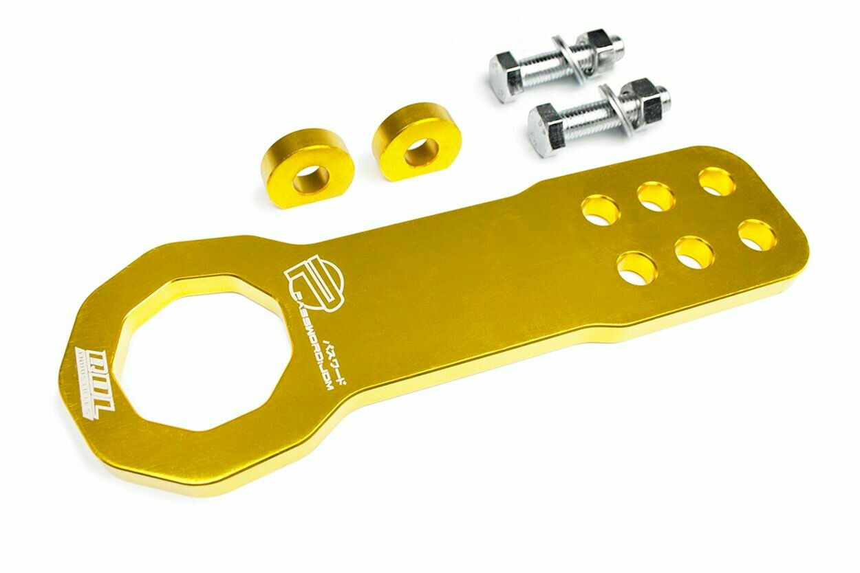 Крюк буксировочный JDM, прямой, золото