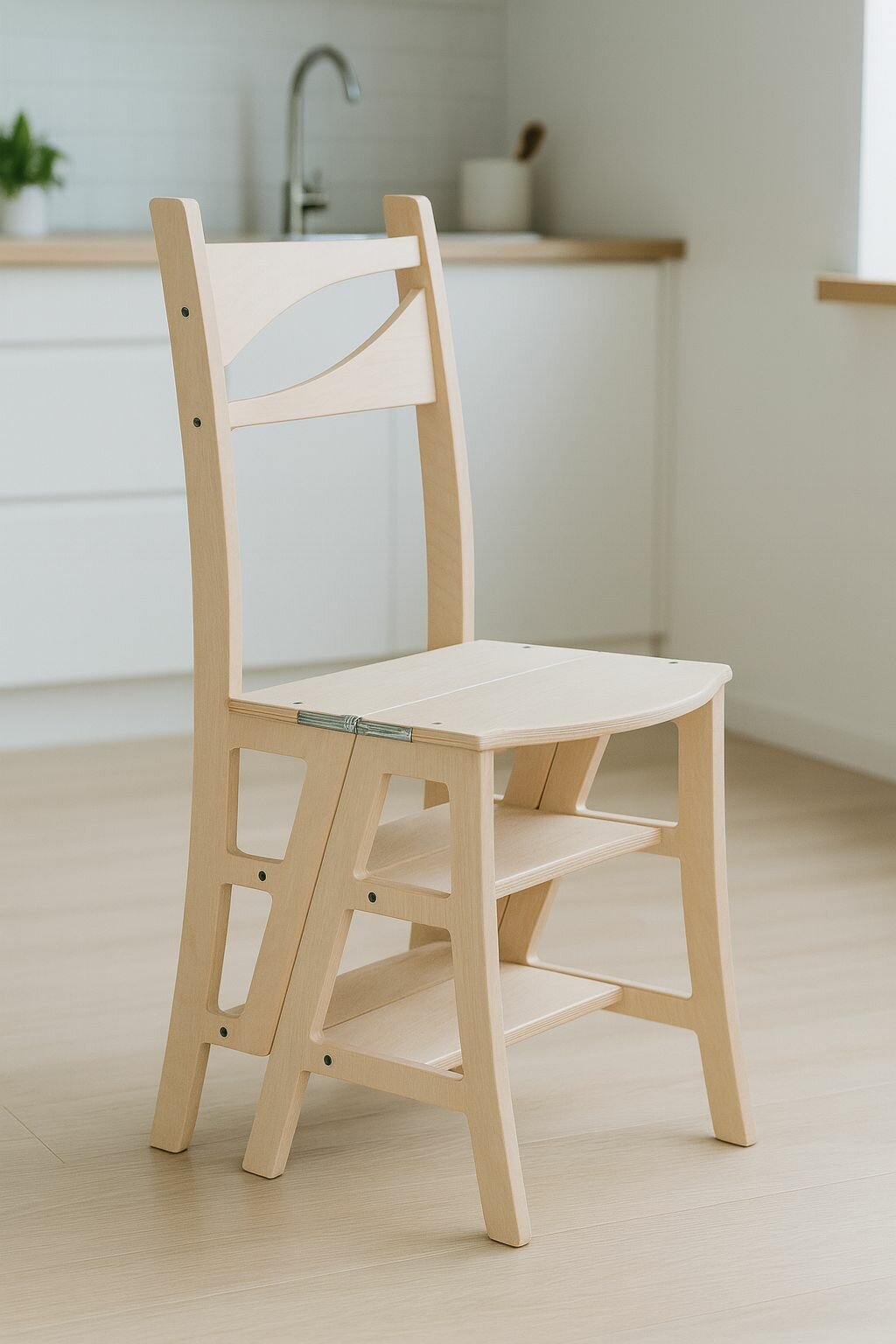 Стул стремянка деревянный лестница Сканди натуральный