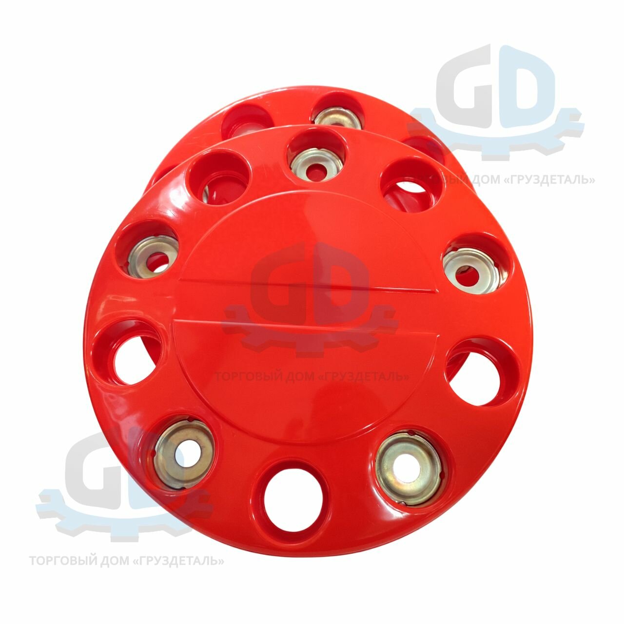 Колпак на колеса передний закрытый красный для Камаз / 2 шт, арт. 5460-3101061