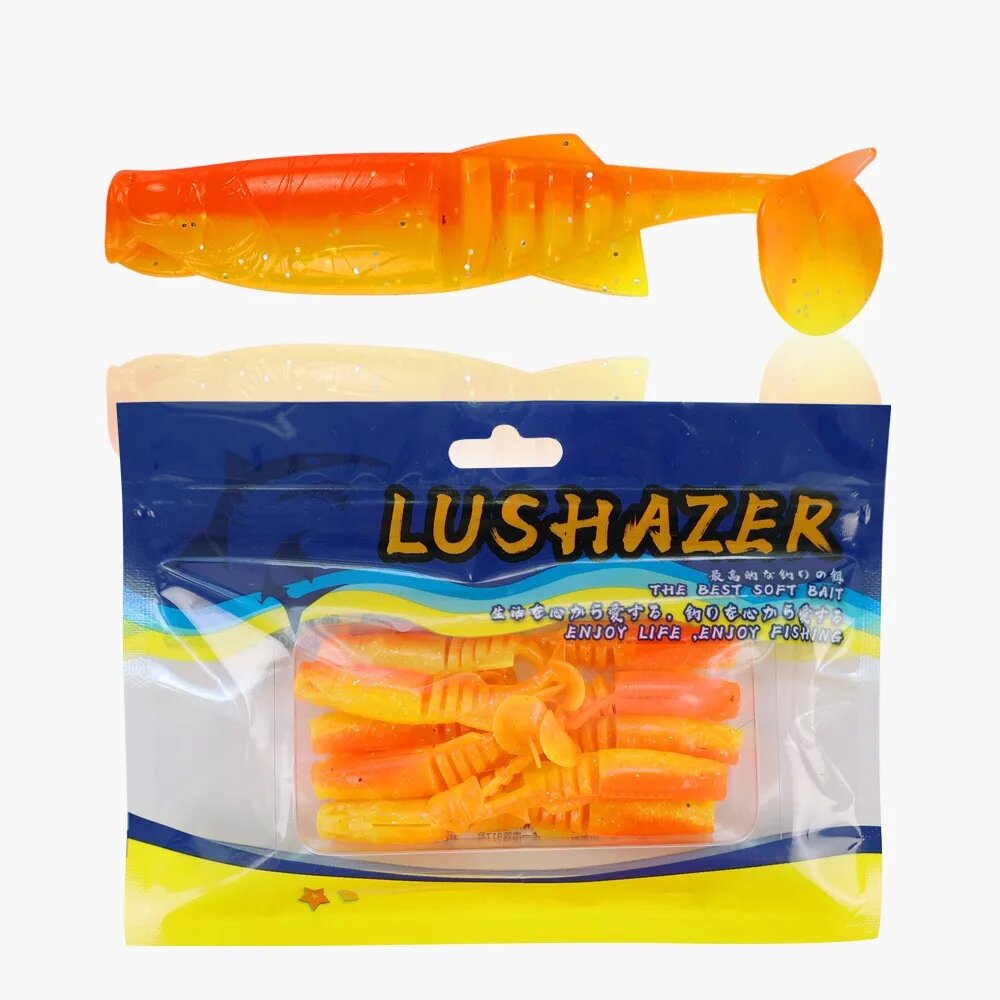 LUSHAZER Action Shad, 65mm, 10шт, Оранжевый